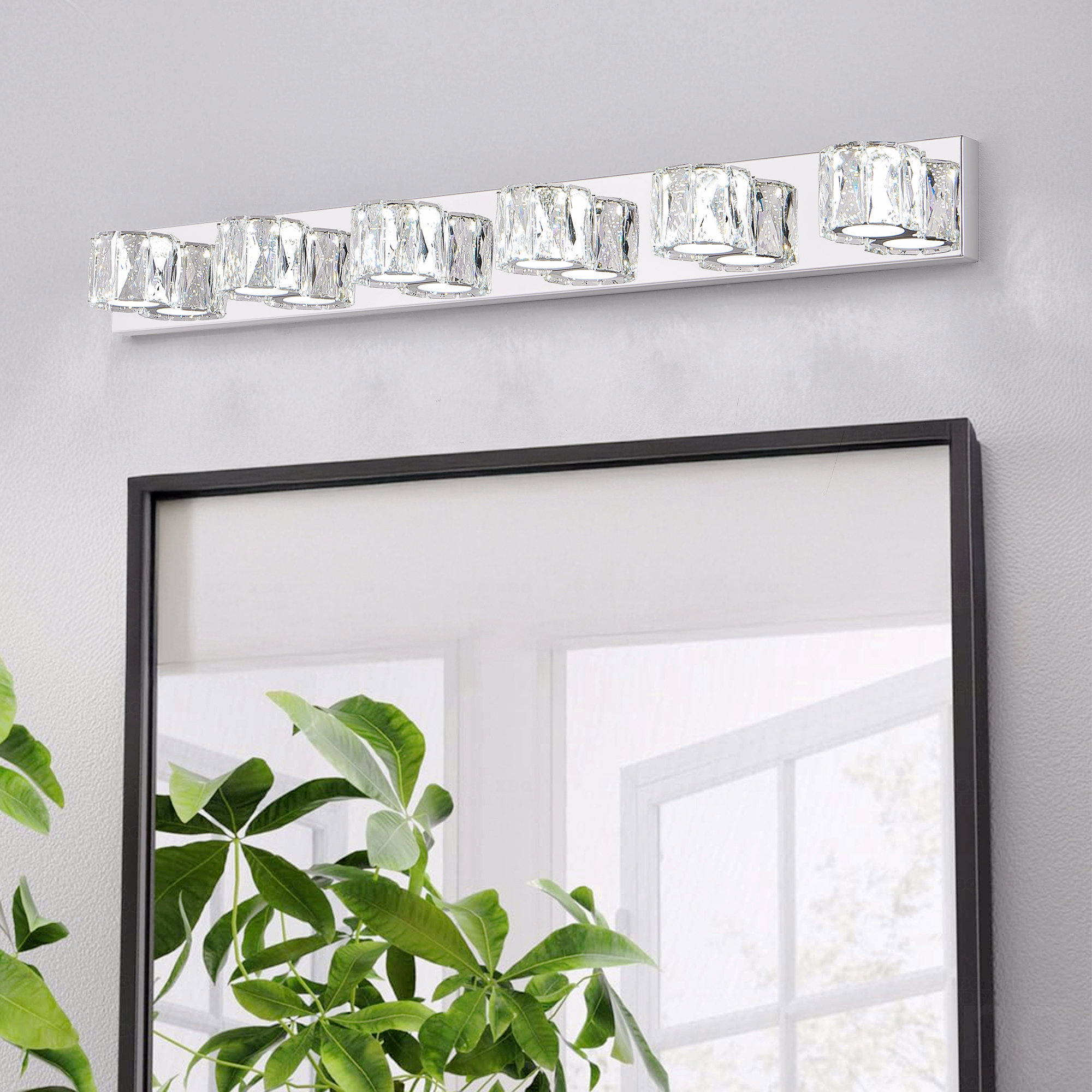 Latitude Run® 41" Modern Style Crystal 6-Light Configuration With Led ...