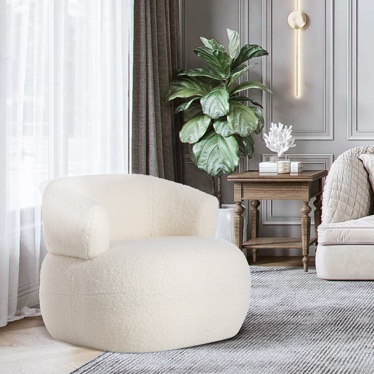 Orren Ellis Laranya 76.2Cm Wide Tufted Barrel Chair & Reviews | Wayfair