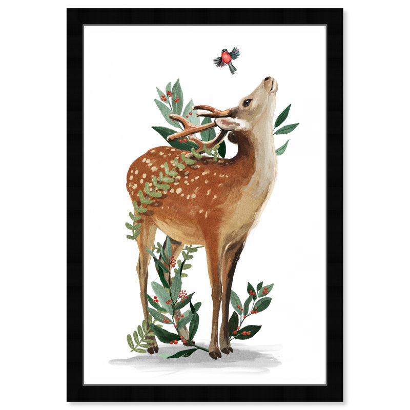 Millwood Pines Animals Mistletoe Deer Cabin / Lodge Brown Paper Wall ...