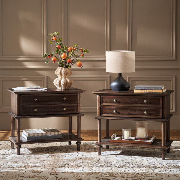 Canora Grey Hicks 28.4"W Solid Wood 1-Drawer Nightstand With Built-In ...