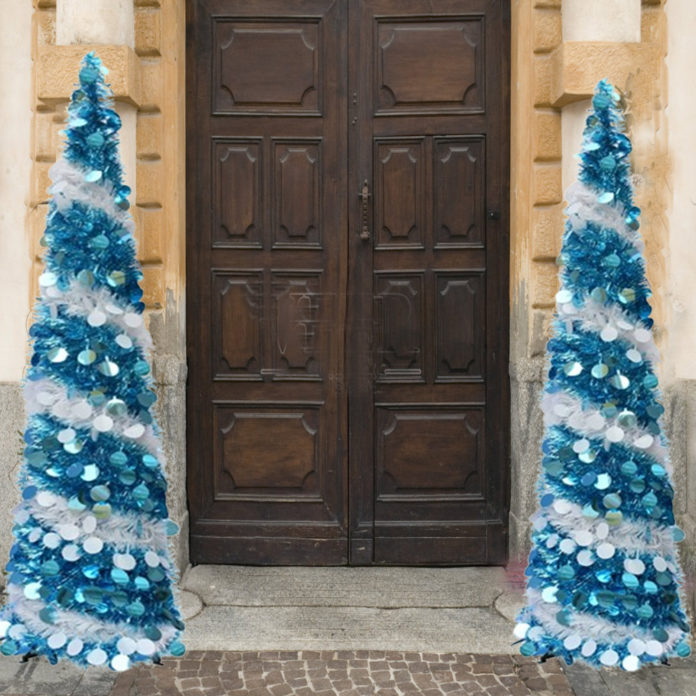 The Holiday Aisle® 2Pcs 60inch Dual Color Change Pop Up Christmas Tree ...