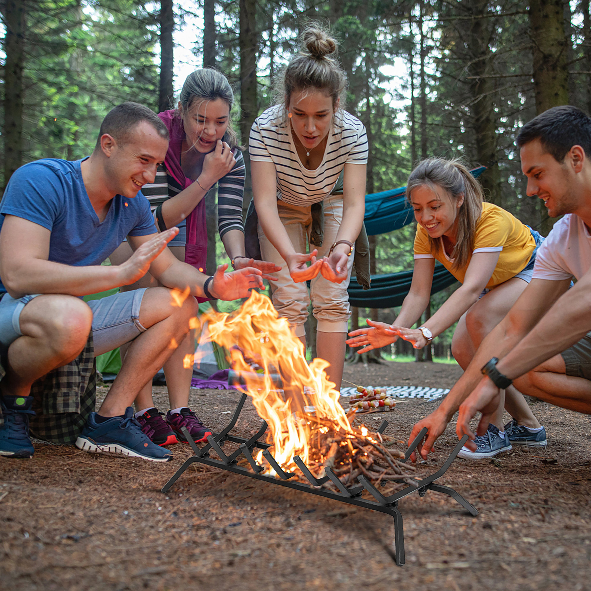 Rebrilliant 31 Inch Fireplace Log Grate Heavy Duty Steel Firewood ...