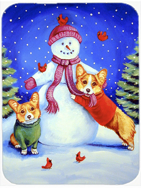 The Holiday Aisle® Niam with Corgi Glass Cutting Board | Wayfair