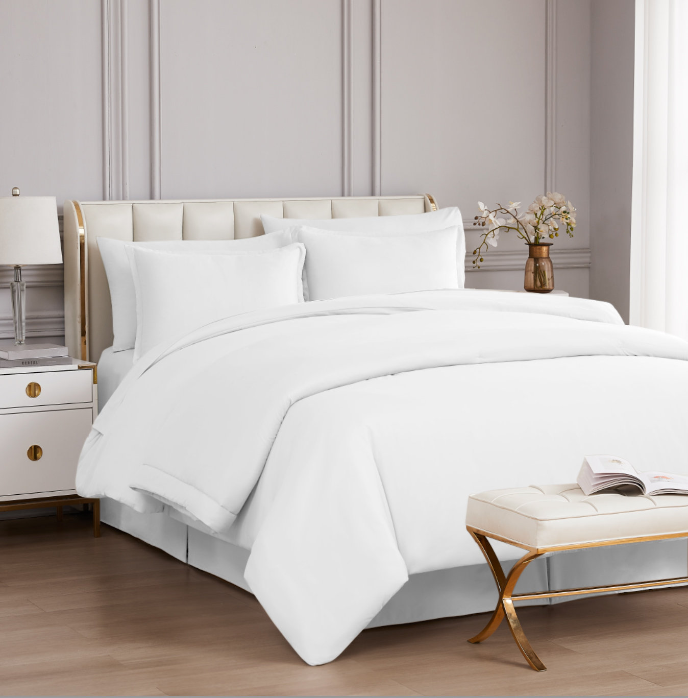 Sherry Kline 1 Pc. Microfiber Tailored With Split Open Corners On ...