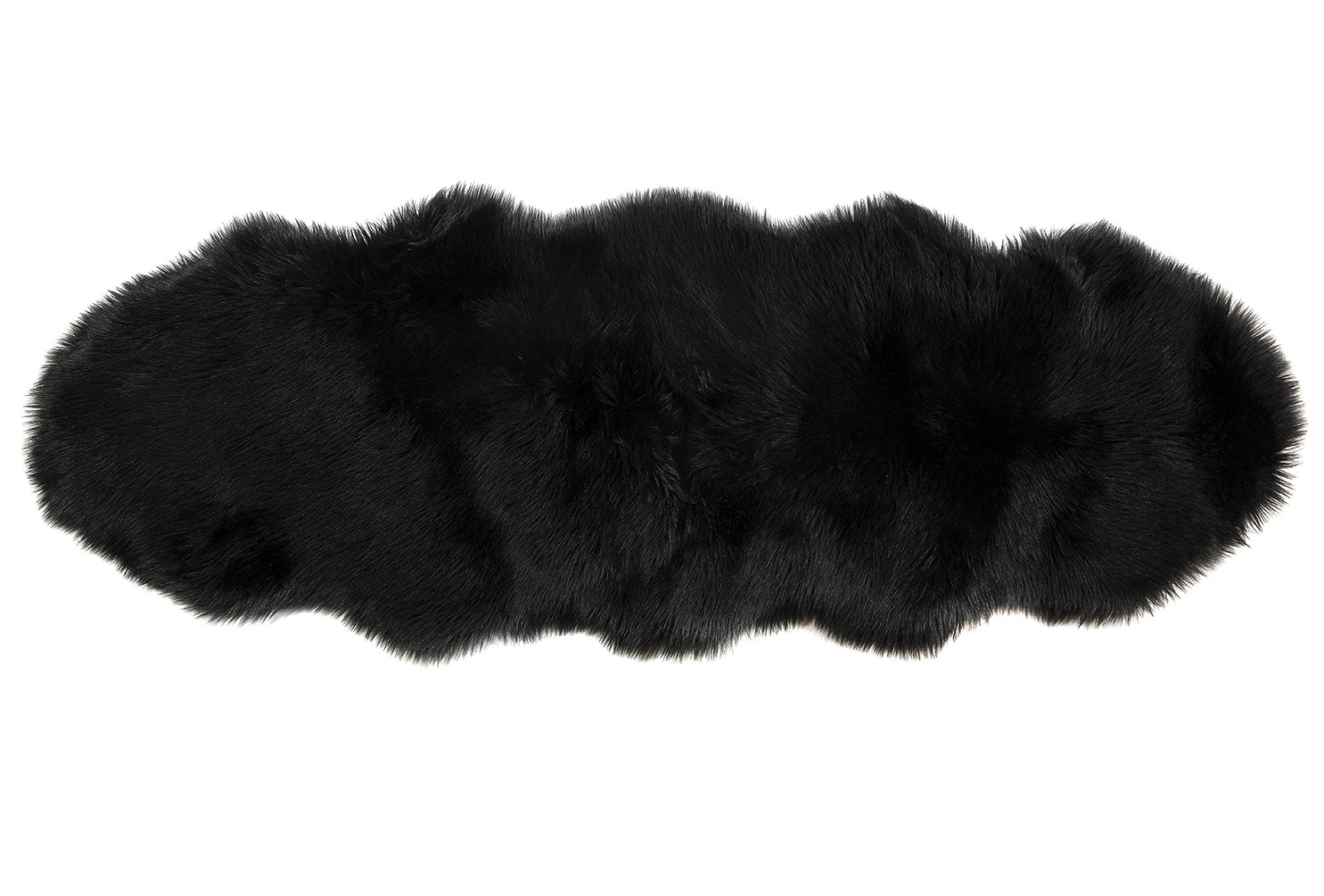 Walk On Me Double Pelt Faux Fur Washable Black Area Rug - 2' x 6 ...