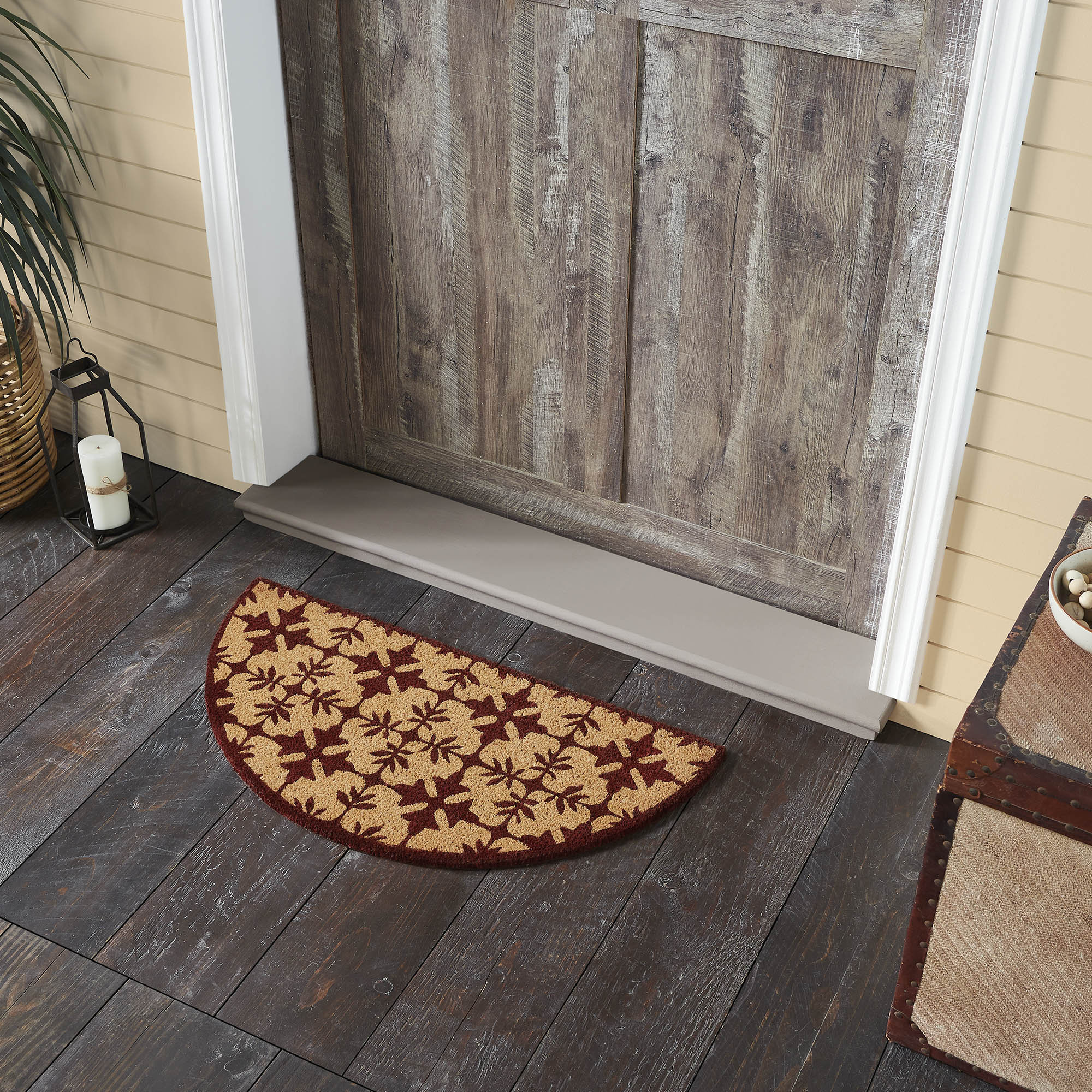 Winston Porter Durango Burgundy Coir Rug Half Circle 16.5x33 | Wayfair