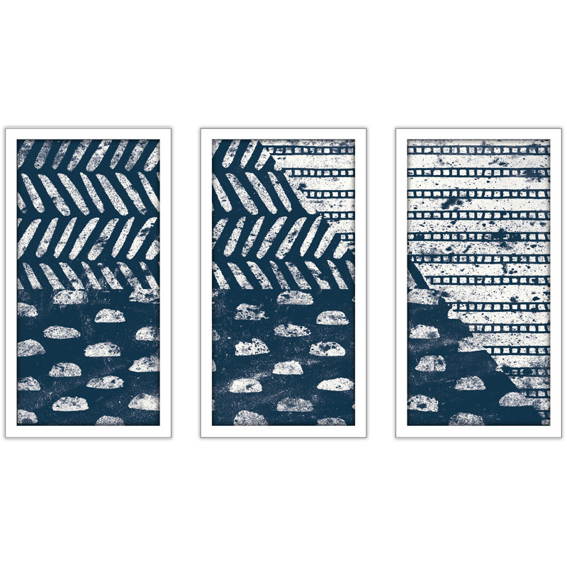 Williston Forge Mark Making Tile I - 3 Piece Picture Frame Print Set on ...