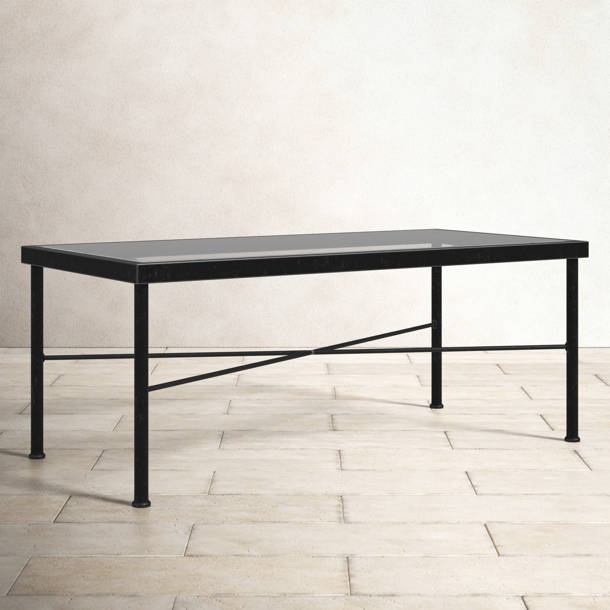 Birch Lane™ Lucier Glass Outdoor Dining Table & Reviews | Wayfair
