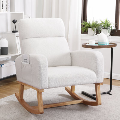 The Twillery Co.® Lydney Faux Leather Upholstered Rocking Chair With ...