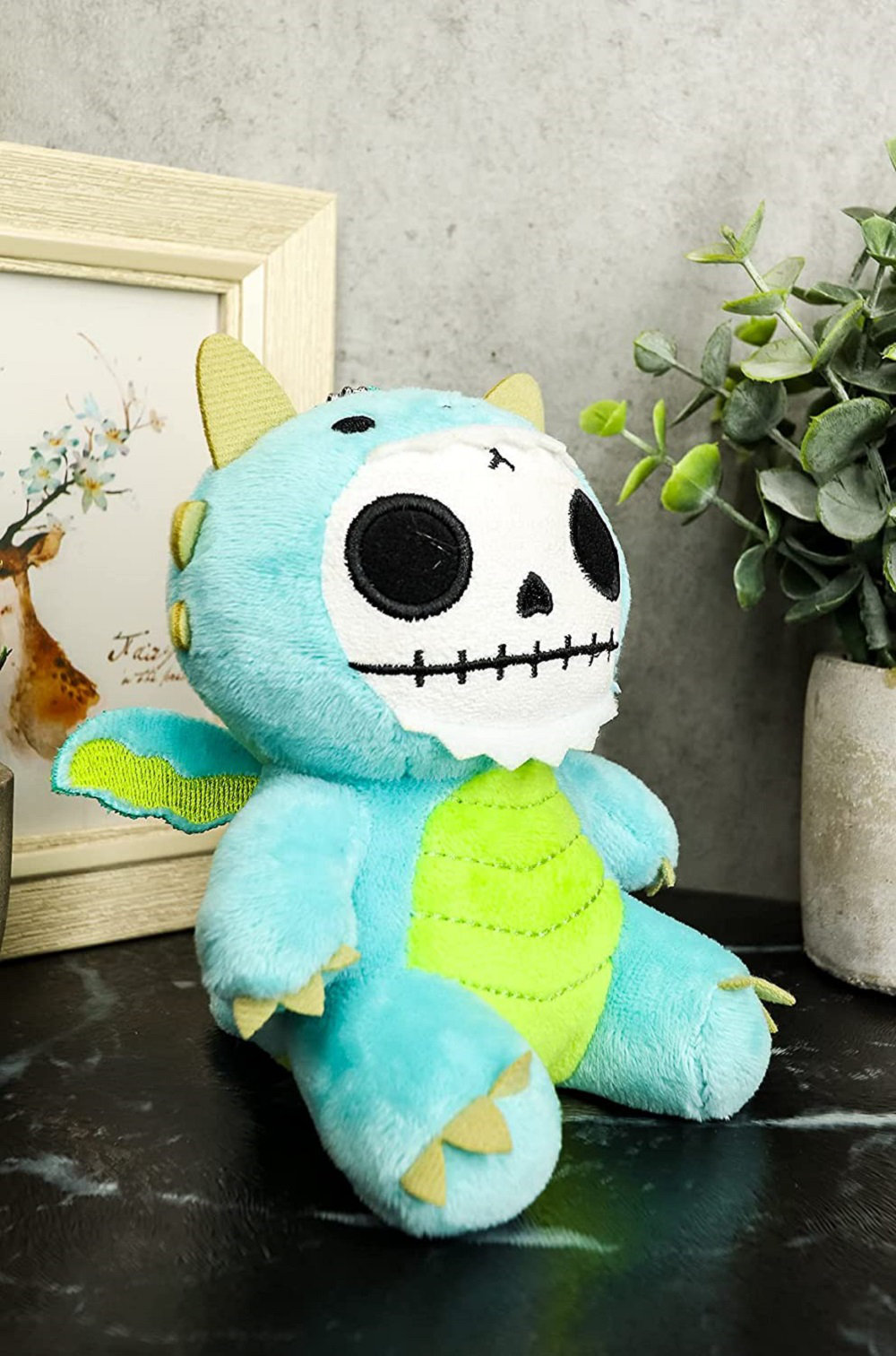 Trinx Ebros Small Furry Bones Skeleton Teal Scorchie Wyrmling Dragon Voodoo Plush Toy Doll ...