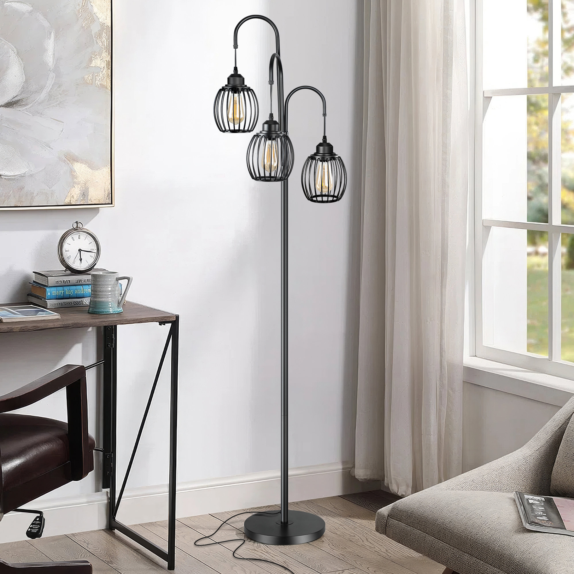 Williston Forge Jazib 69'' Dimmable Tree Floor Lamp For Living Room ...