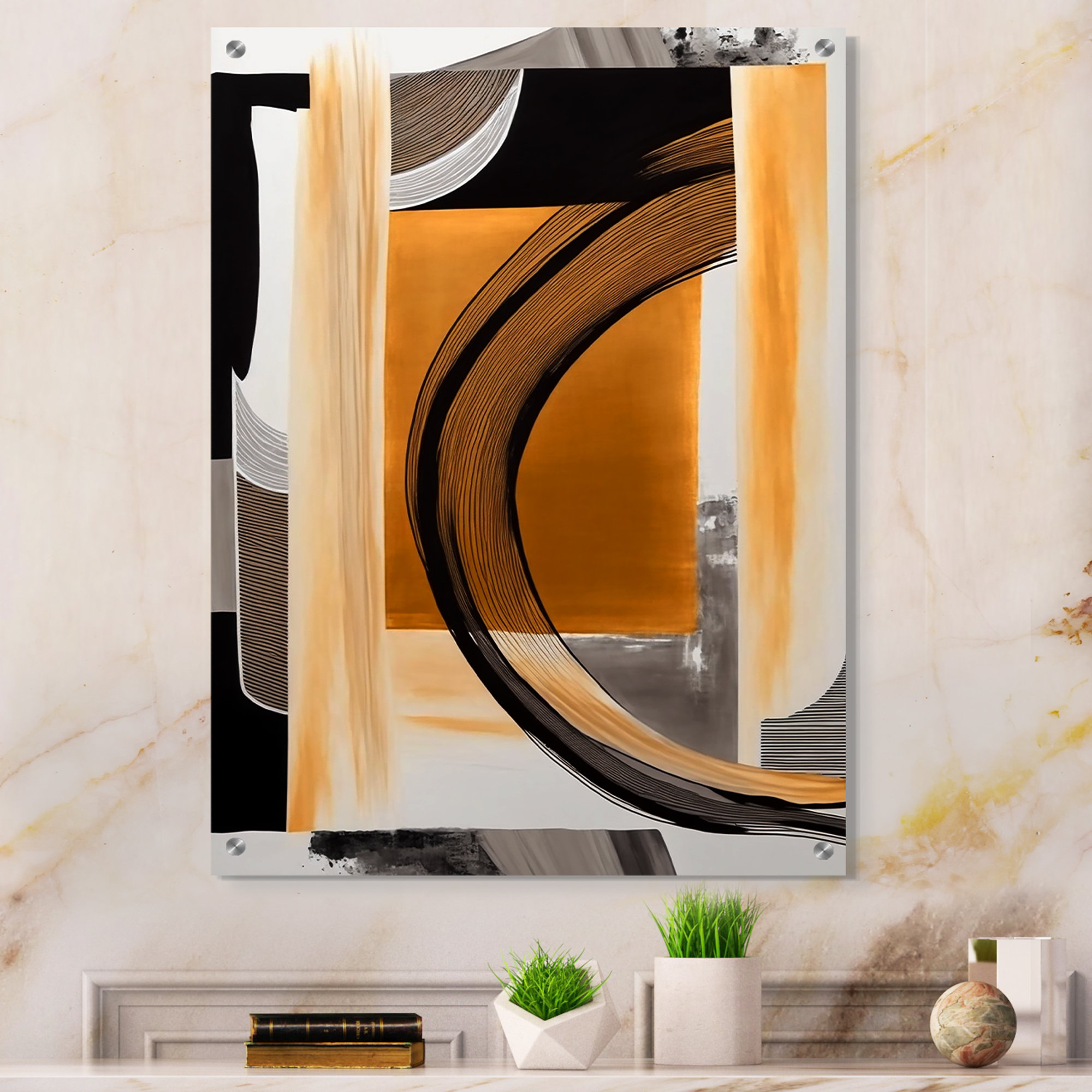 Wrought Studio™ Glam Art Deco Abstract III - Abstract Acrylic Wall Art ...