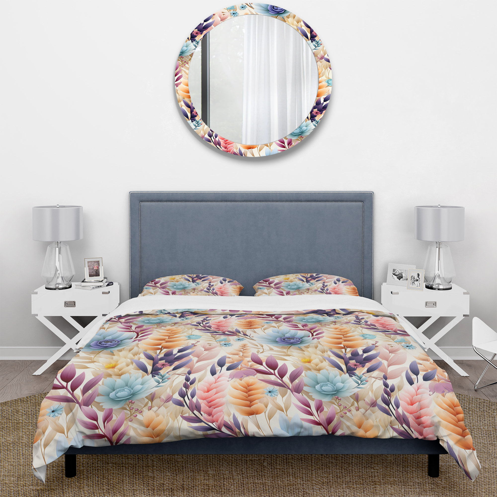 Design Art Pastel Bohemian Ferns Pattern Bedding | Wayfair