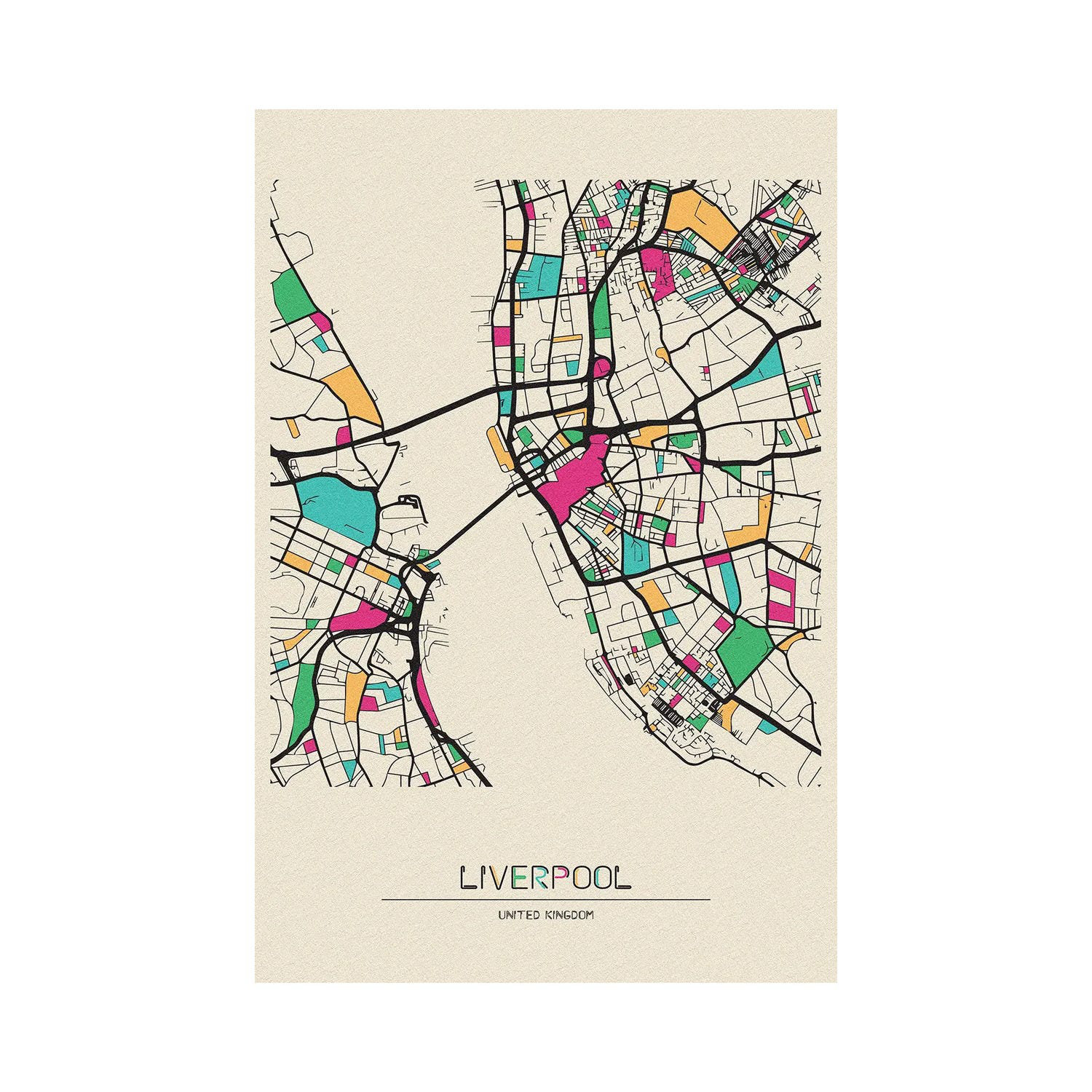 East Urban Home " Liverpool, England Map " by Ayse Deniz Akerman | Wayfair