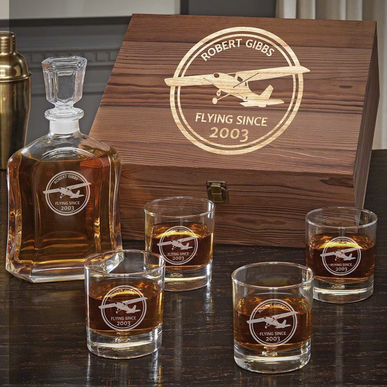 Wildon Home® Aviator Custom Whiskey Gift Set For Pilots | Wayfair