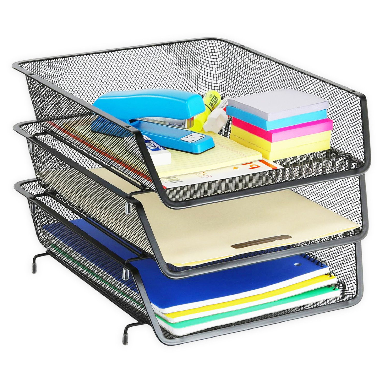Latitude Run® Stackable Desk File Document Letter Tray Organizer ...