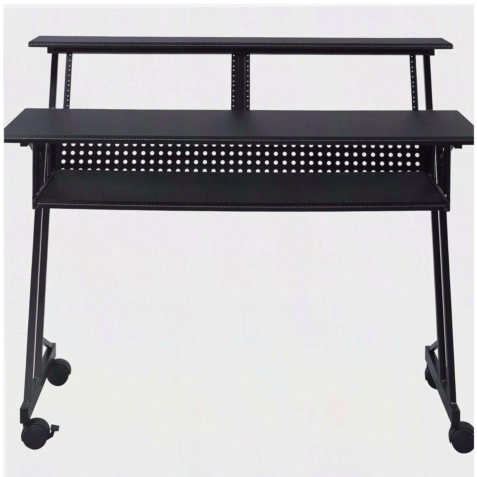 17 Stories Black Music Recording Studio Desk with Keyboard Tray | Wayfair
