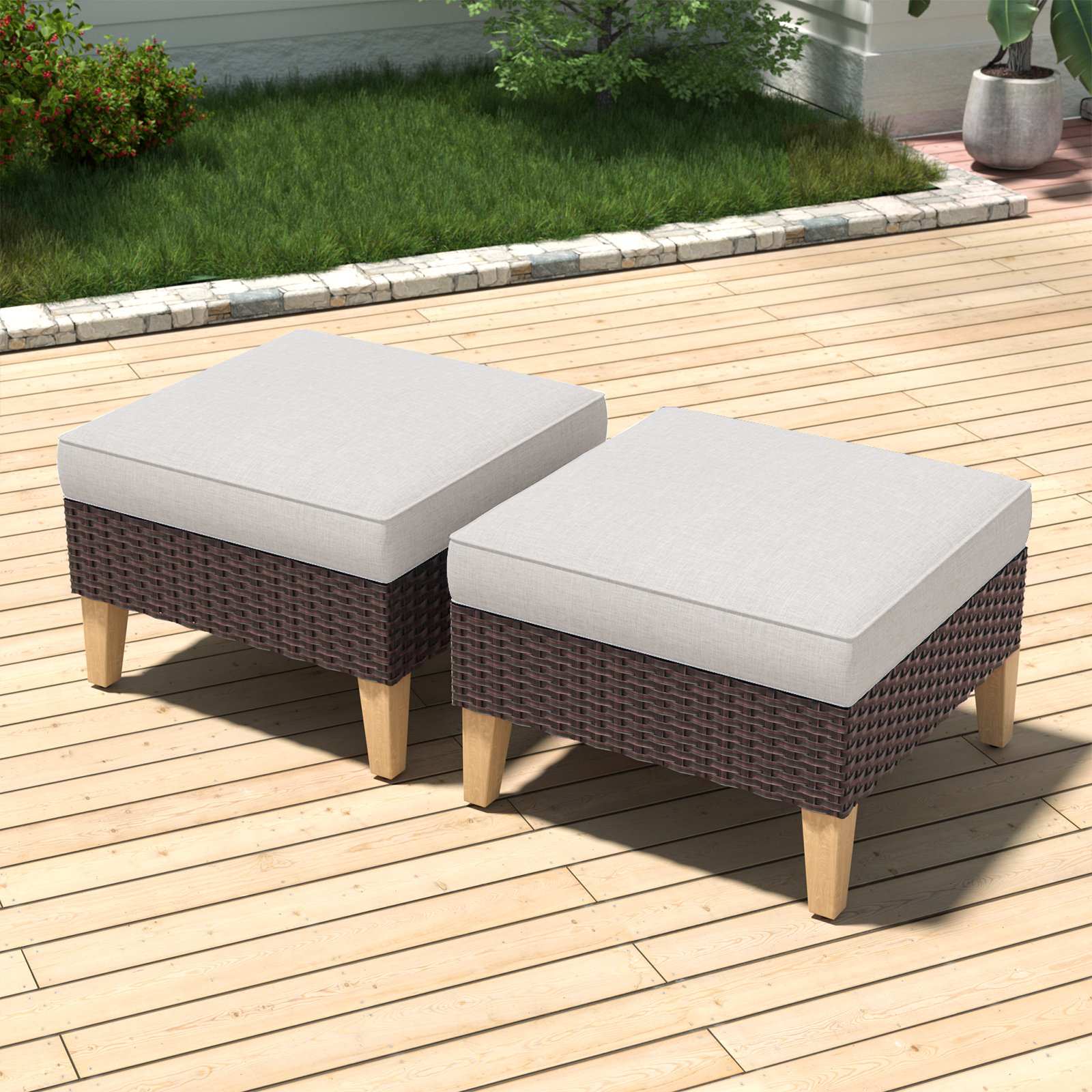 Ebern Designs Tuule Outdoor Ottoman & Reviews - Wayfair Canada