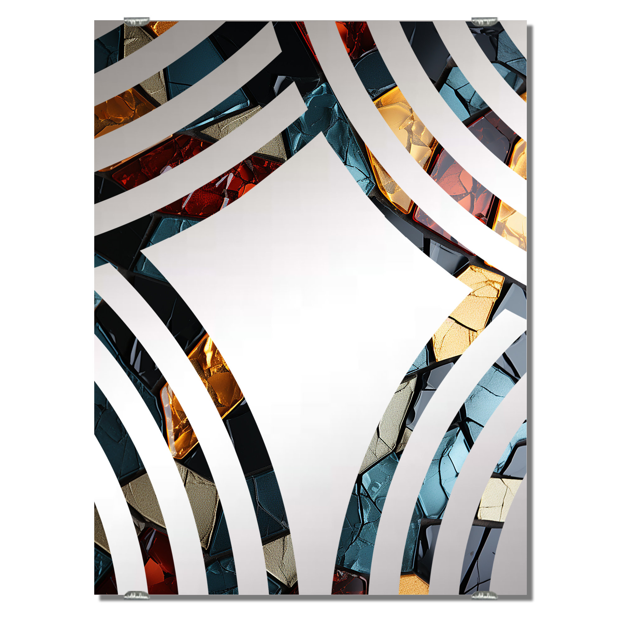 East Urban Home Cubic Mosaic Tiles I - Abstract Tile Wall Mirror Decor ...