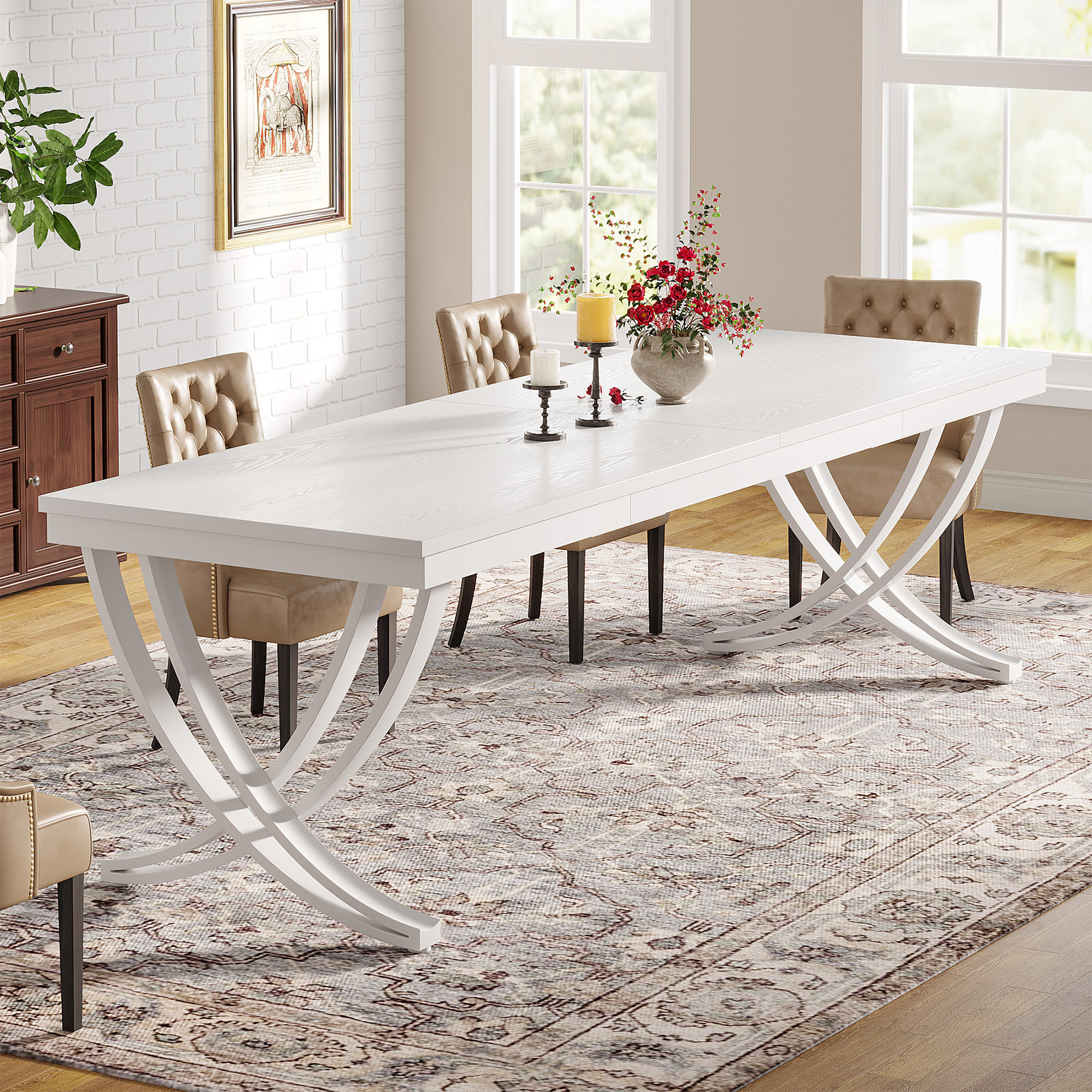 17 Stories Dollis 78.74" Iron Dining Table （Whitout Chair) & Reviews ...