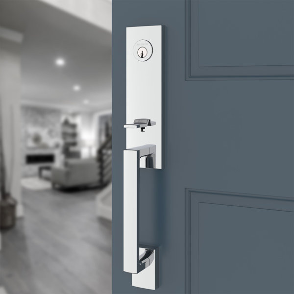 Baldwin Seattle Handleset with Square Lever in Polished Chrome | Wayfair