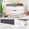 Hokku Designs Shoe Storage Benches White Rack Bench With Gray Padded ...