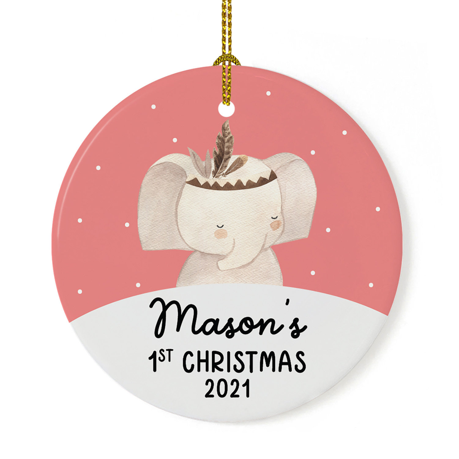 The Holiday Aisle® Name Baby's First Round Ball Ornament | Wayfair