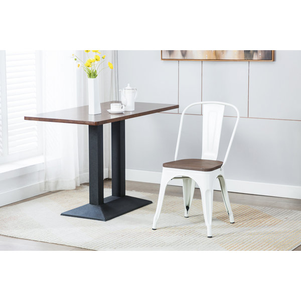 Williston Forge Yancey Metal Outdoor Stackable Dining Side Chair with ...