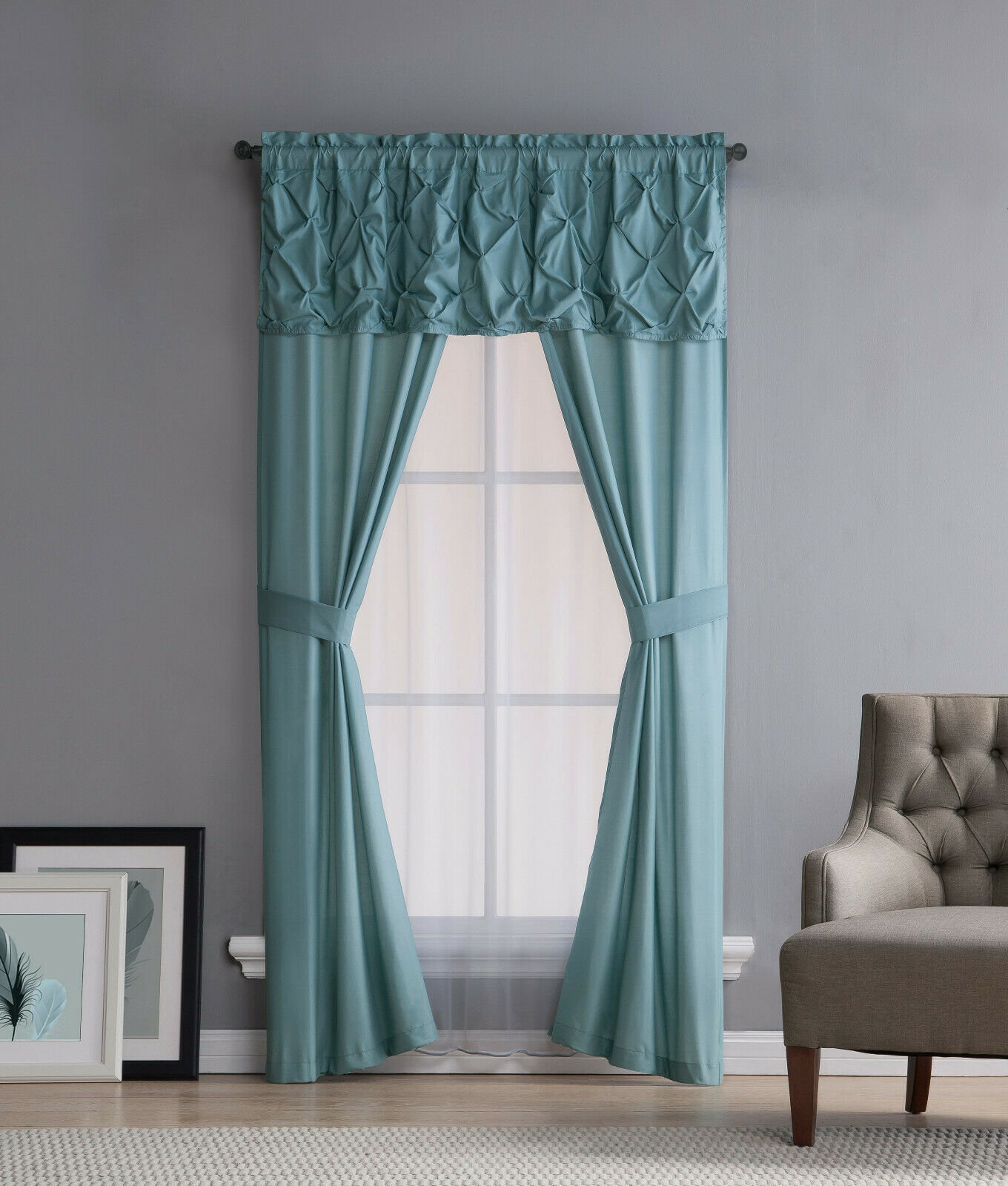 Red Barrel Studio® Meera Complete 5 Pc. Ruffled Window In A Bag Curtain ...