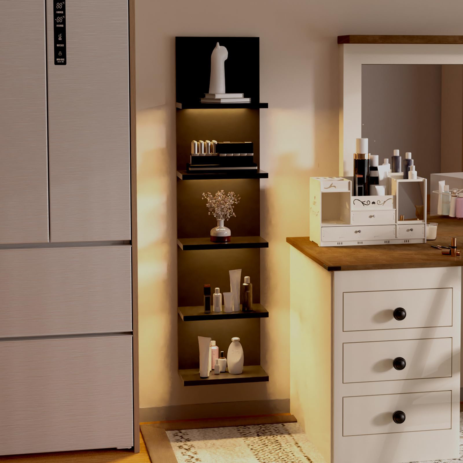 Ivy Bronx 5 Tier Wall Shelf Unit,Wall Mount Vertical Lack Shelf With ...