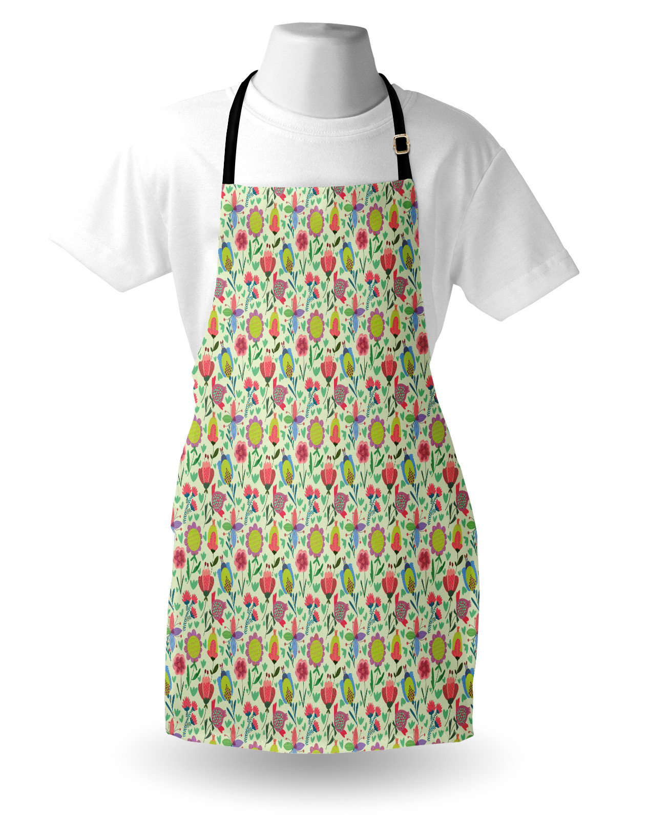 East Urban Home Dutch Apron Unisex, Doodle Blooming Tulips, Adult Size ...