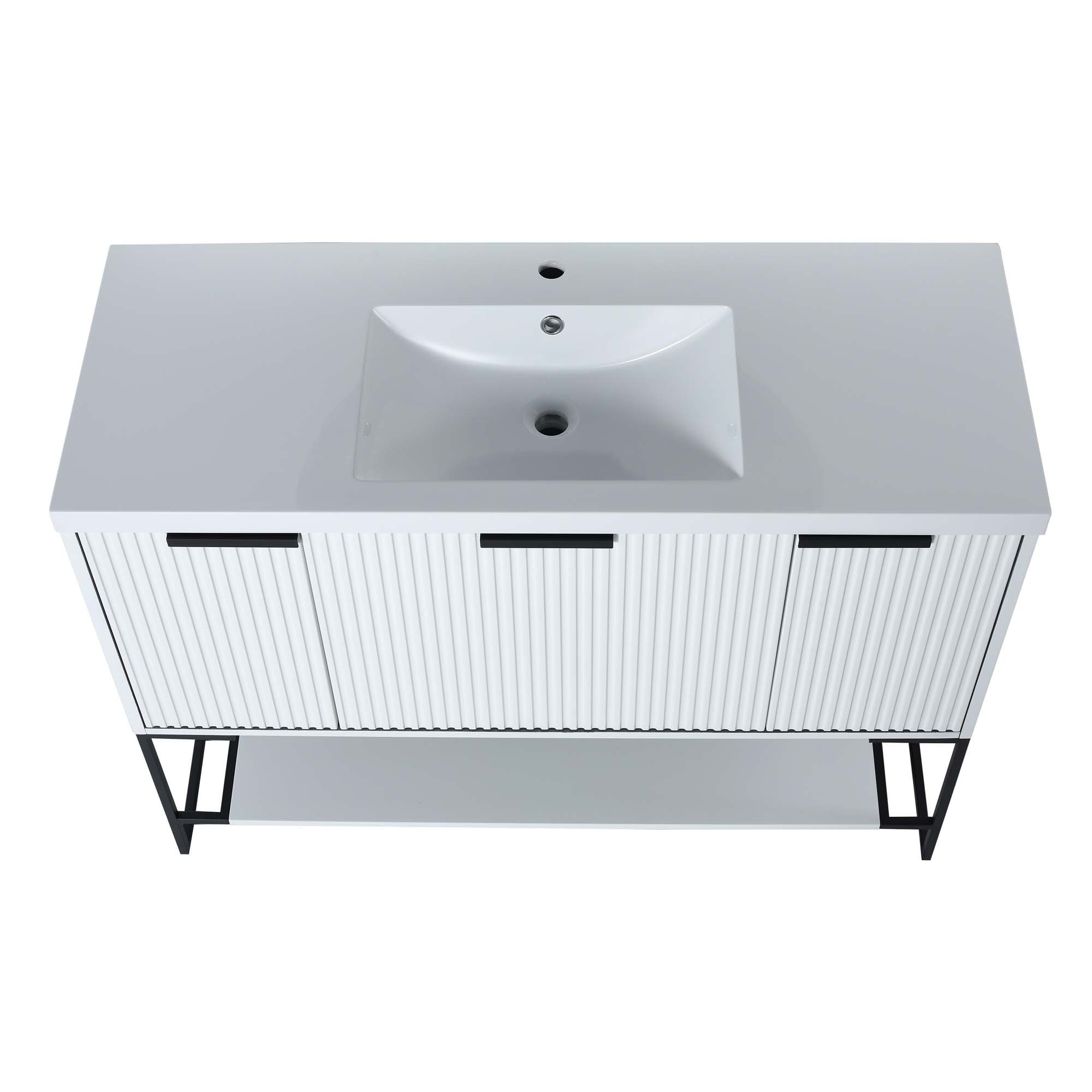 Latitude Run® 48 Inch Freestanding Bathroom Vanity With Resin Basin ...