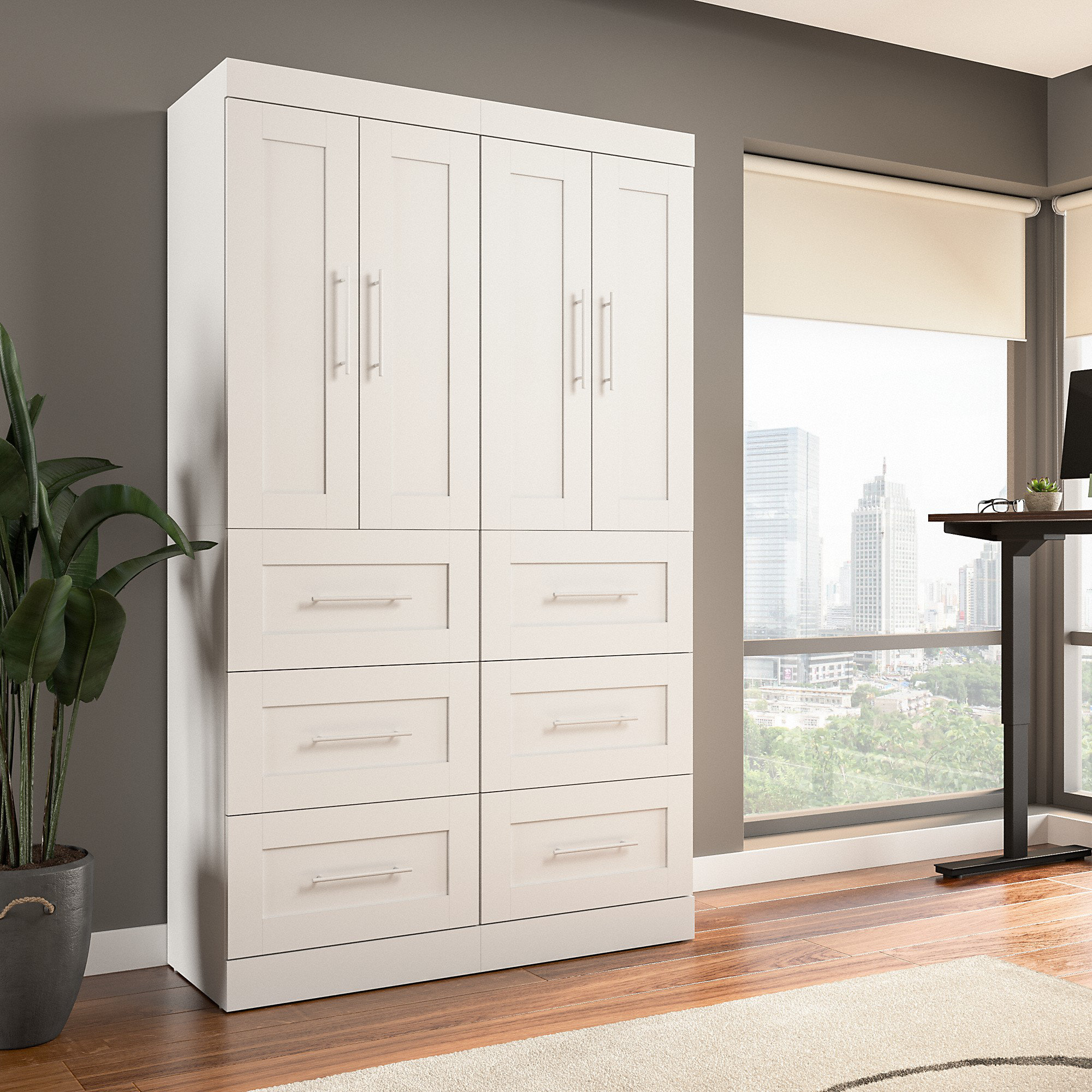 Wade Logan® Arlex Shelving Unit with 3 Drawers and Doors & Reviews ...