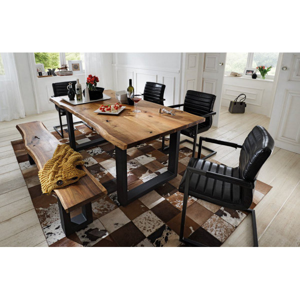 Union Rustic Lemay Iron Trestle Dining Table & Reviews | Wayfair