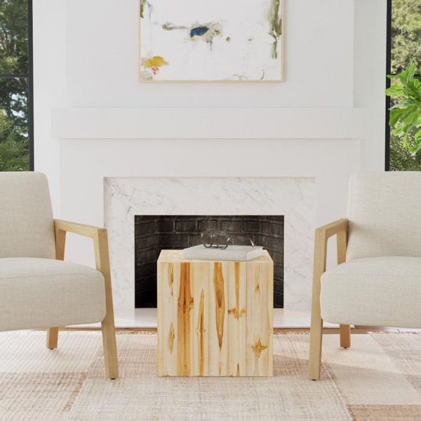 Millwood Pines Jelle Solid Wood Block End Table & Reviews | Wayfair