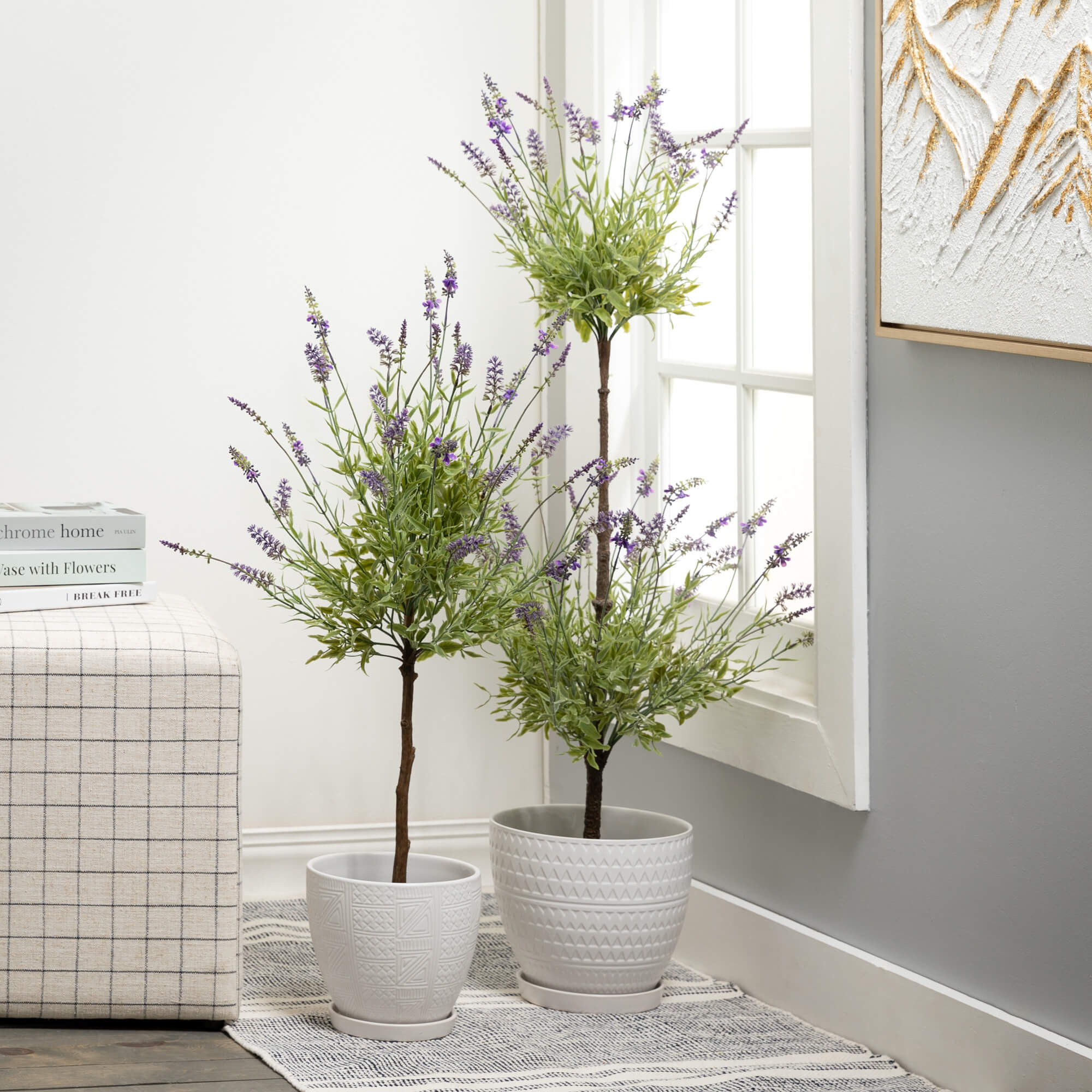 Ophelia & Co. Artificial Double Lavender Topiary Bush 46"H; Purple ...