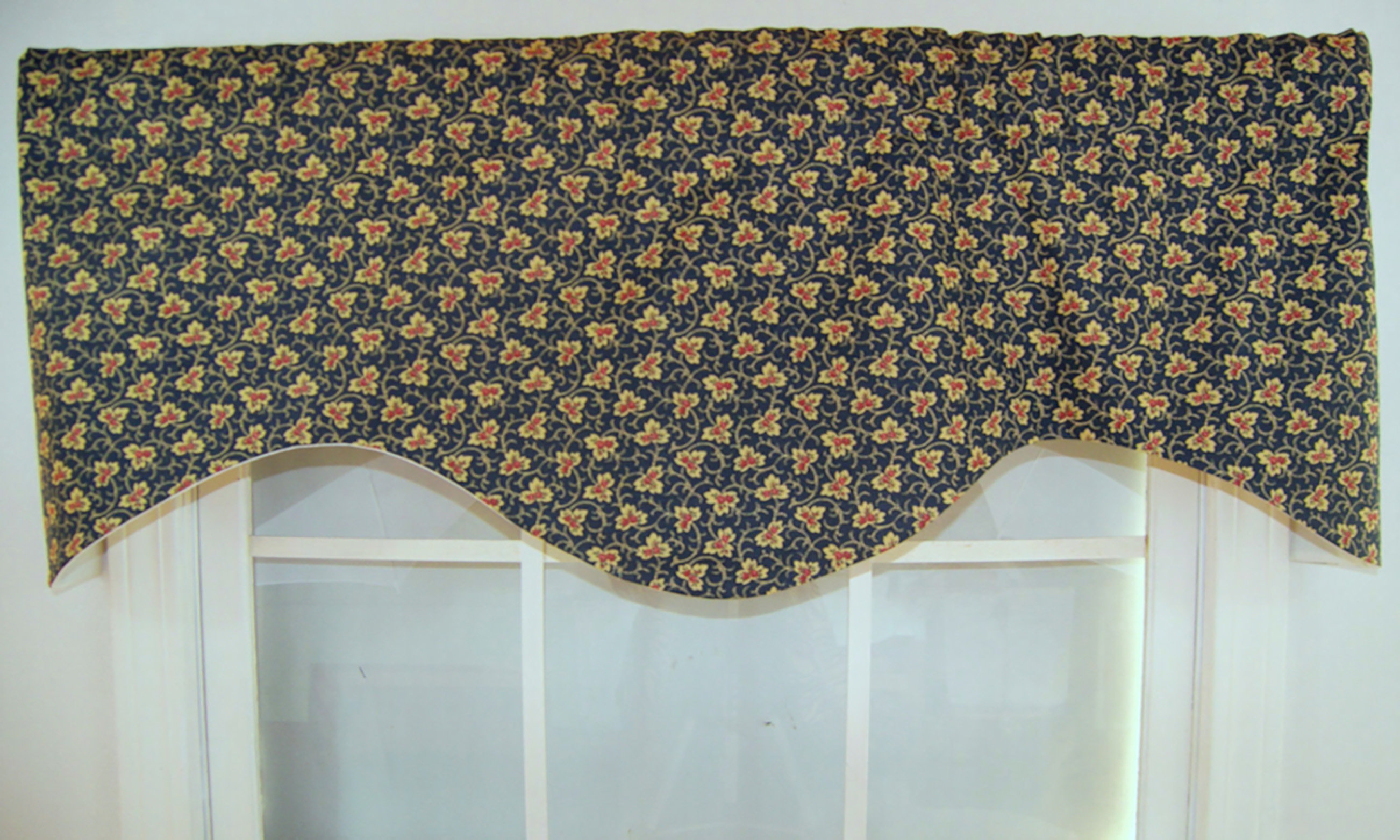 Astoria Grand Morgan Floral Cotton Scalloped 51" Window Valance | Wayfair