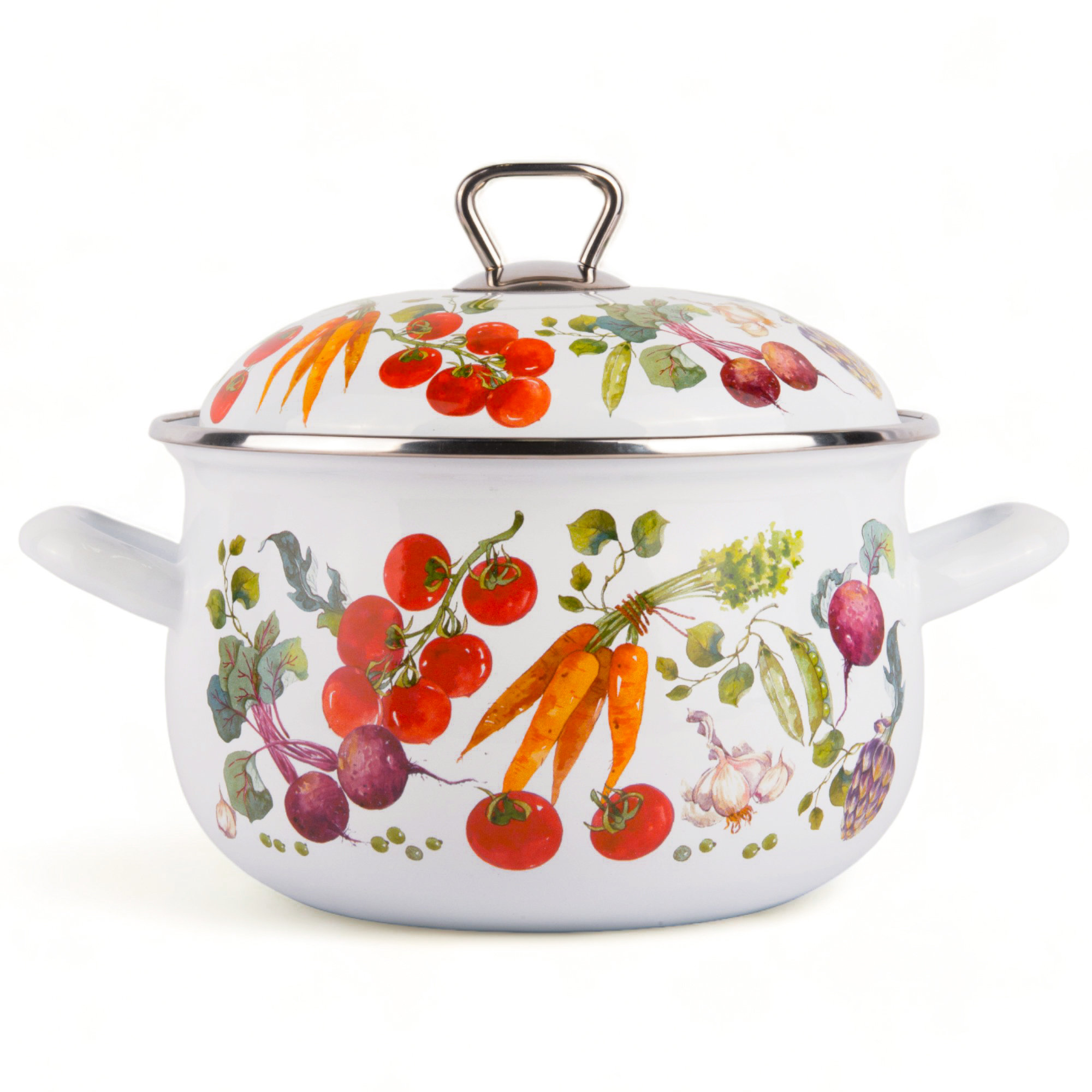 STP-Goods Italian Garden Enamel Casserole Cooking Pot with Lid ...