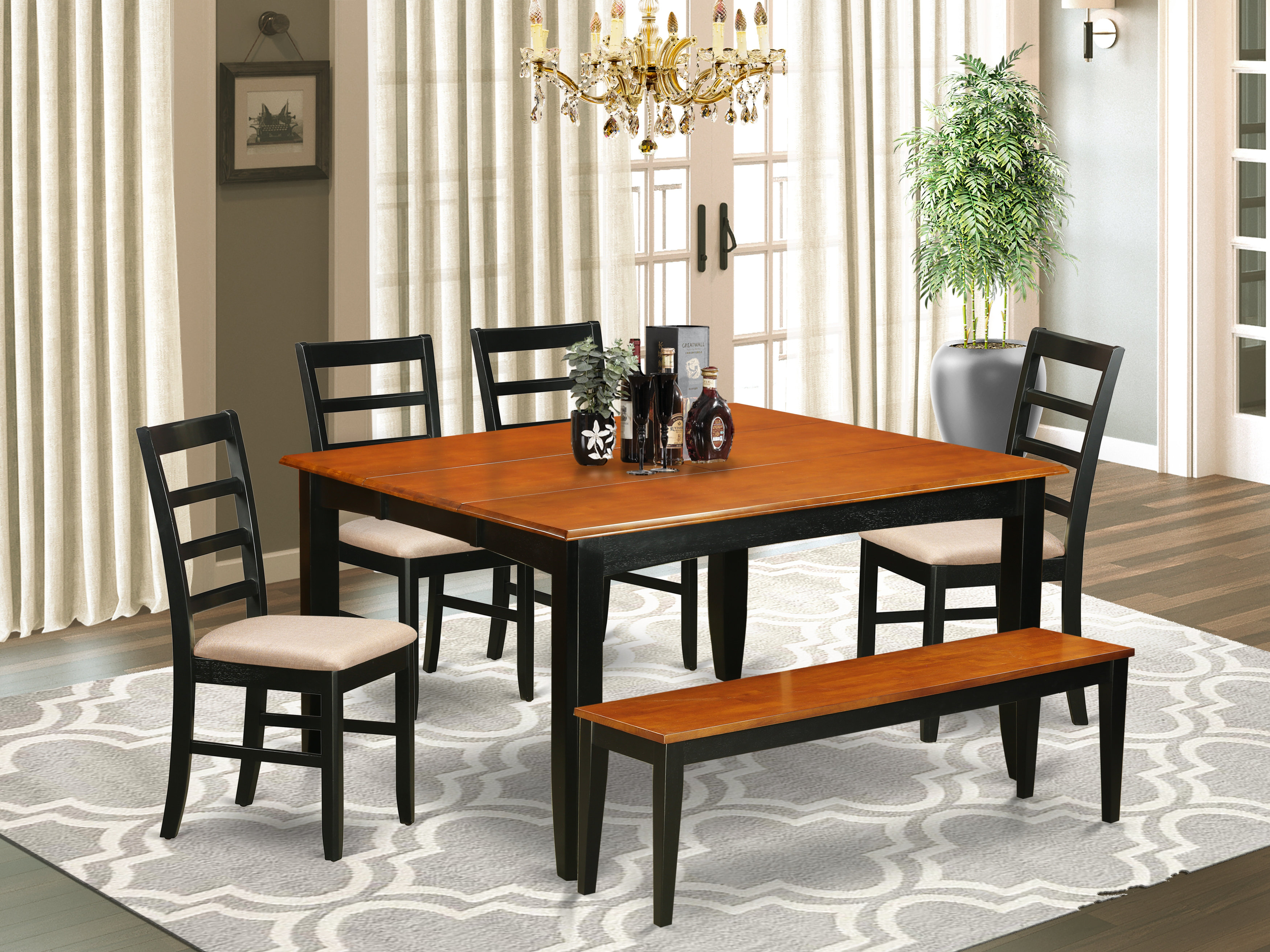 August Grove Pilning 6 - Piece Extendable Solid Wood Dining Set ...