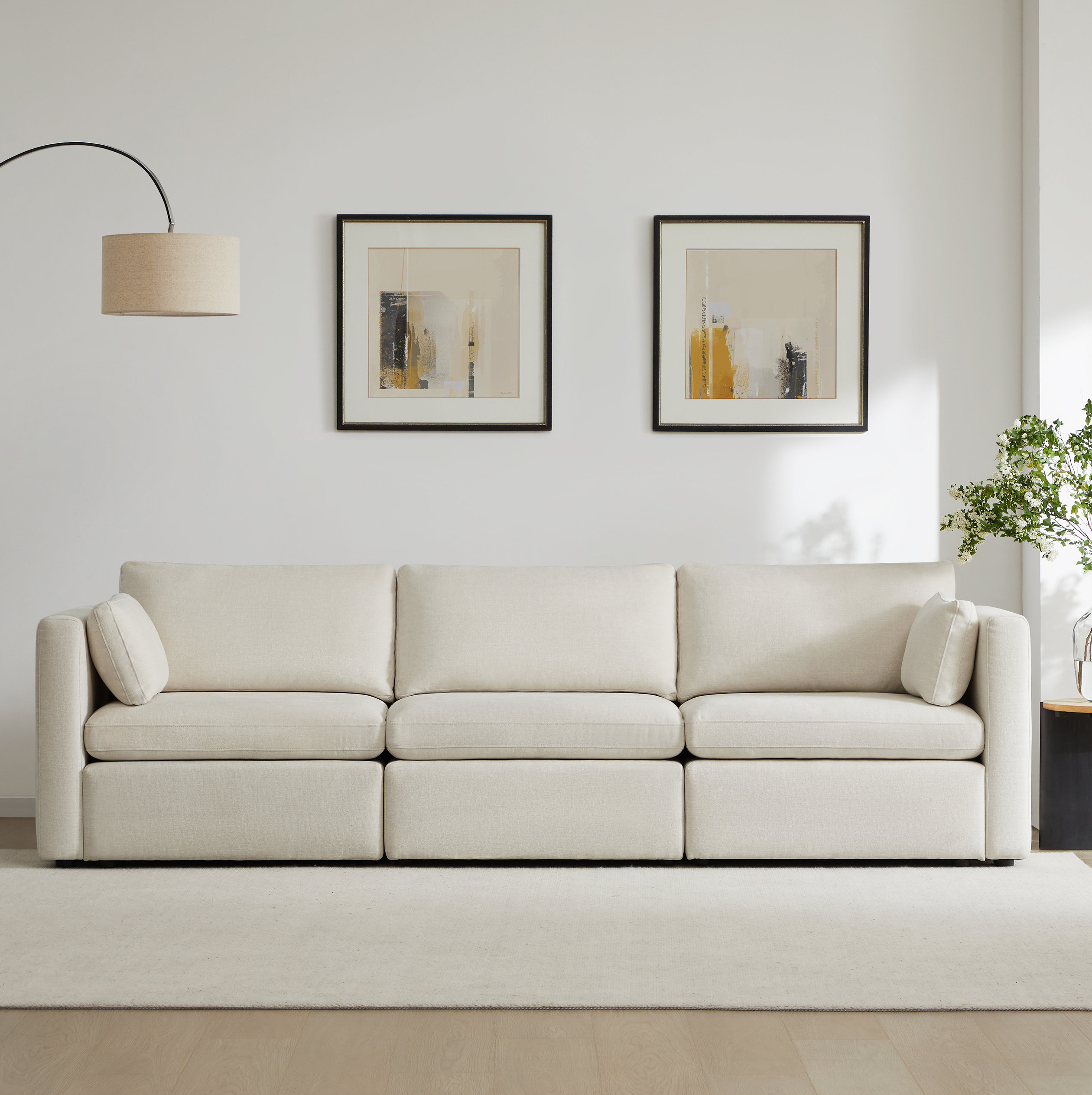 George Oliver Winfree 3- Piece 112.6" Upholstered Modular Sofa ...