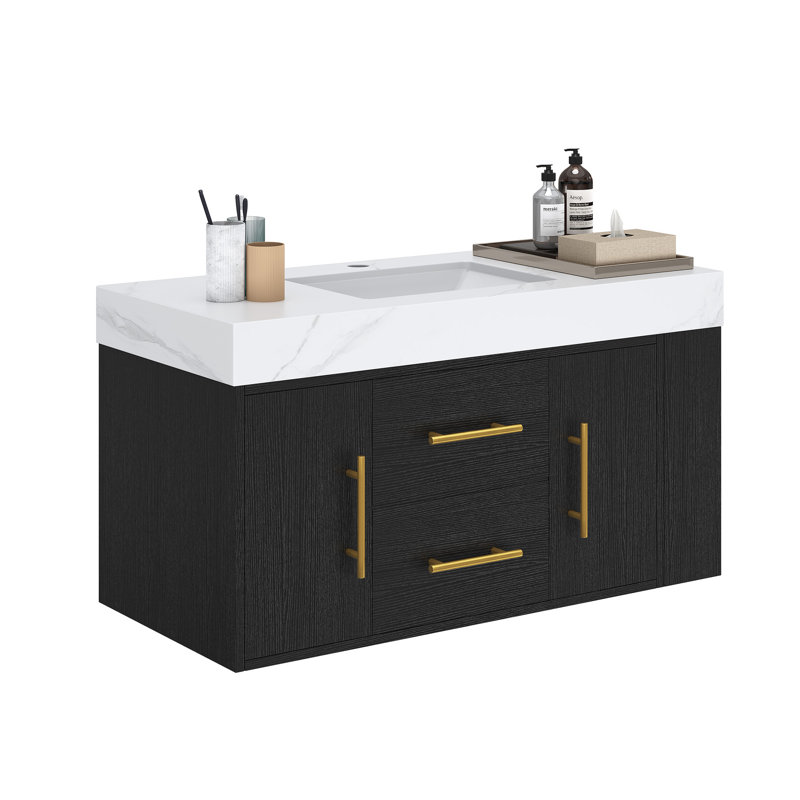 Mercer41 Abbiss Mercer41 40'' Wall Mounted Single Bathroom Vanity With ...