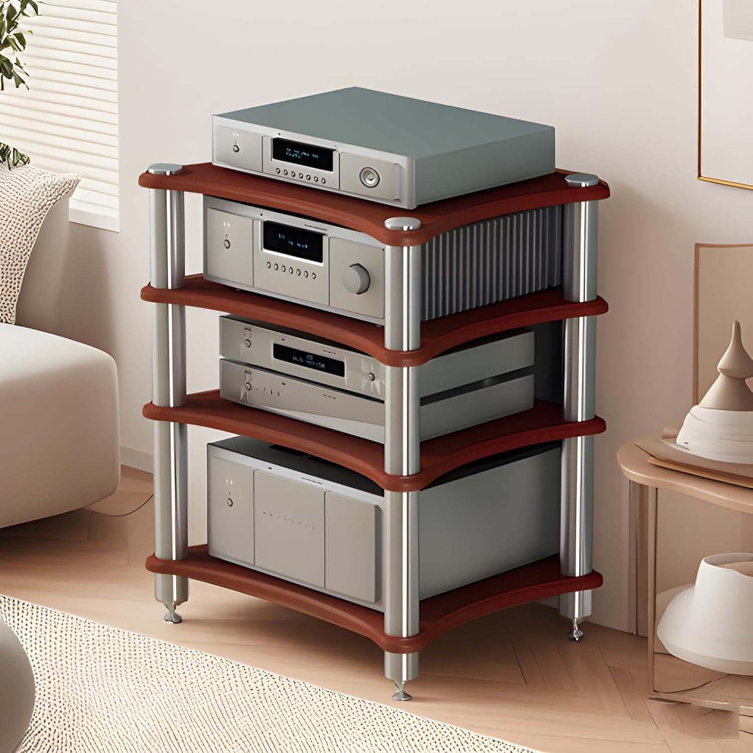 Hokku Designs 4-Tier Media Storage Stand For Home Entertainment ...