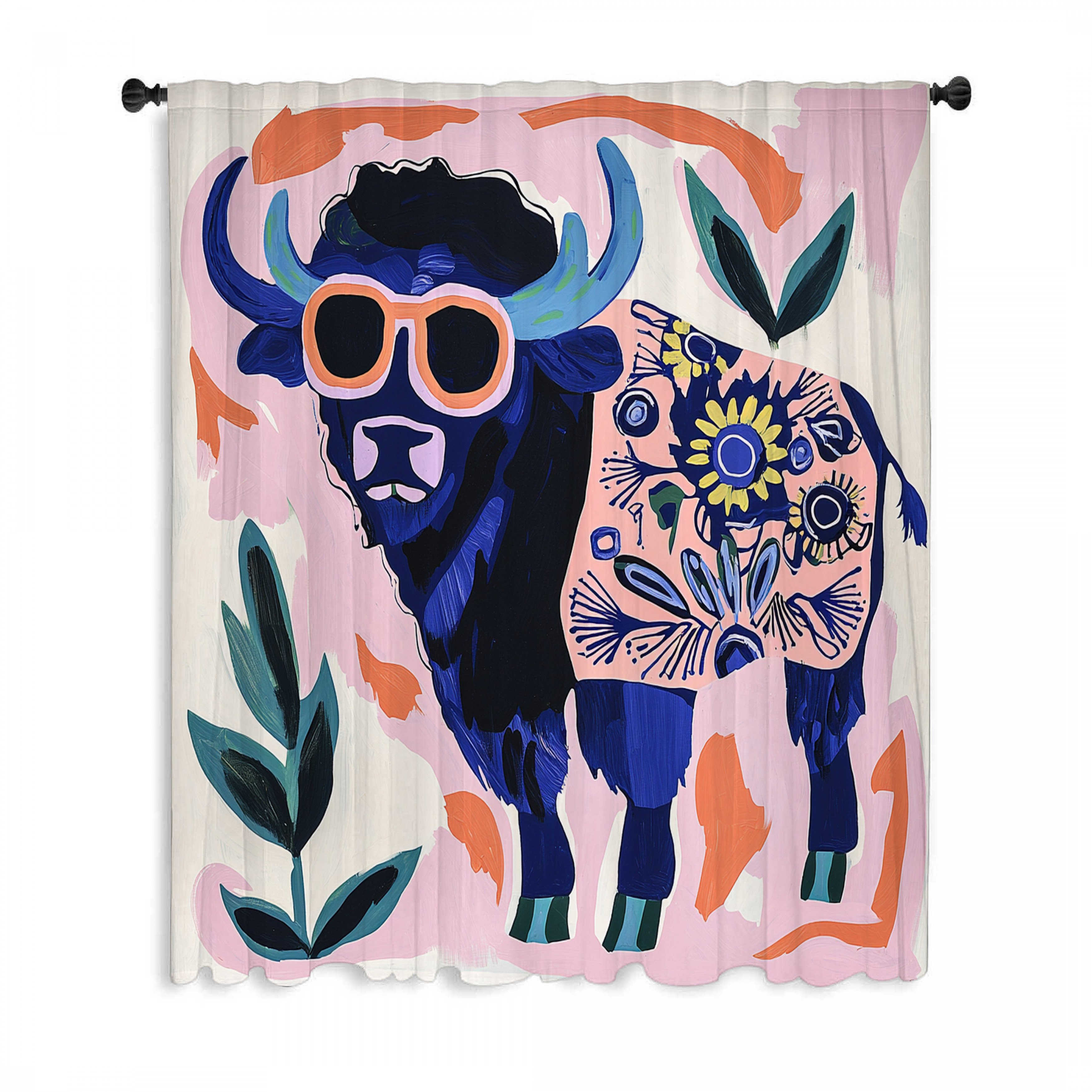 Dakota Fields Bison Window Curtains, Wildlife Blockout & Sheer Curtains ...