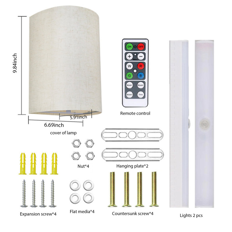 Hokku Designs Devynne Wall Sconces 16 RGB Color Changing Brighter LED ...