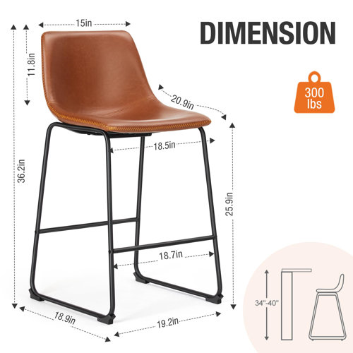 Brown Extra Tall (34"-40") Bar Stools & Counter Stools You'll Love ...