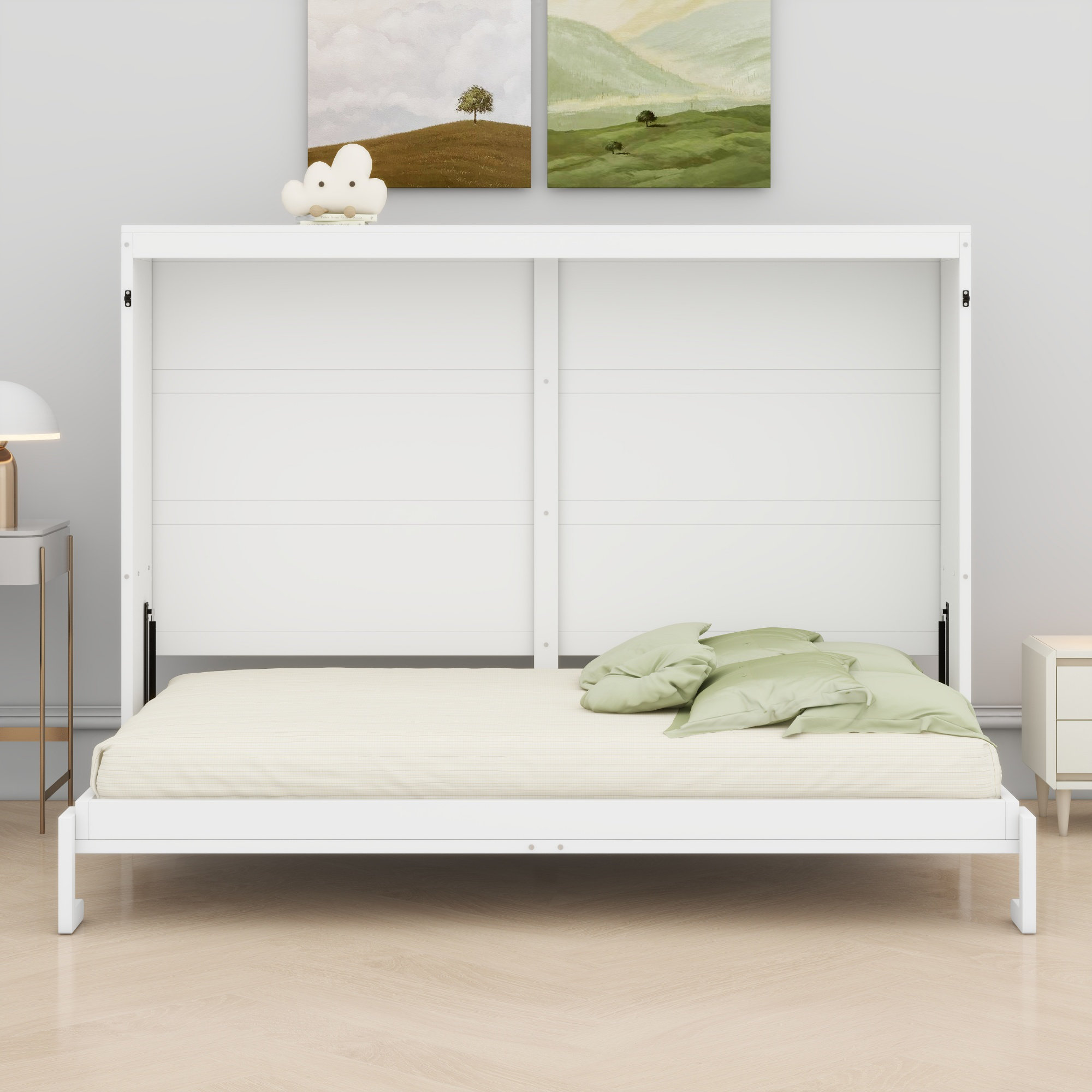 Orren Ellis Murphy Bed With LED Lights | Wayfair