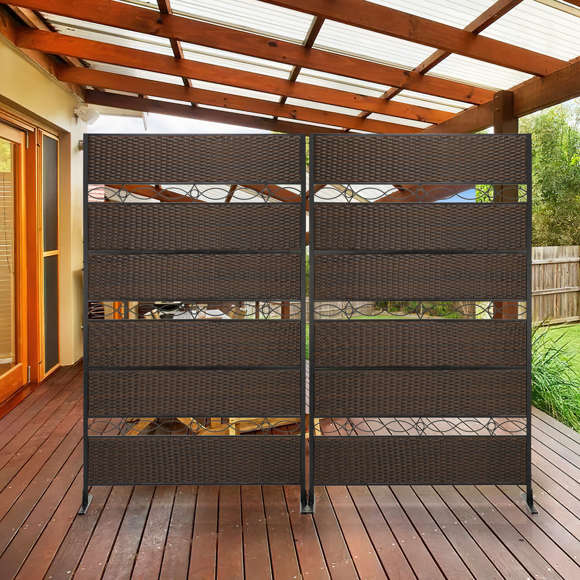 Yiimo Rattan Privacy Fence Screen | Wayfair