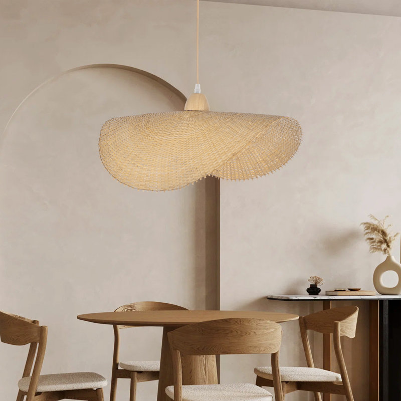 Bay Isle Home™ Modern Rattan Boho Wicker Basket Pendant Lighting | Wayfair
