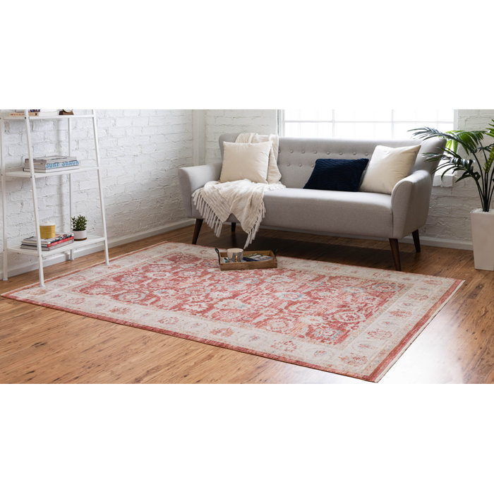 Charlton Home® Croasmun Performance Red/Gray Rug & Reviews | Wayfair
