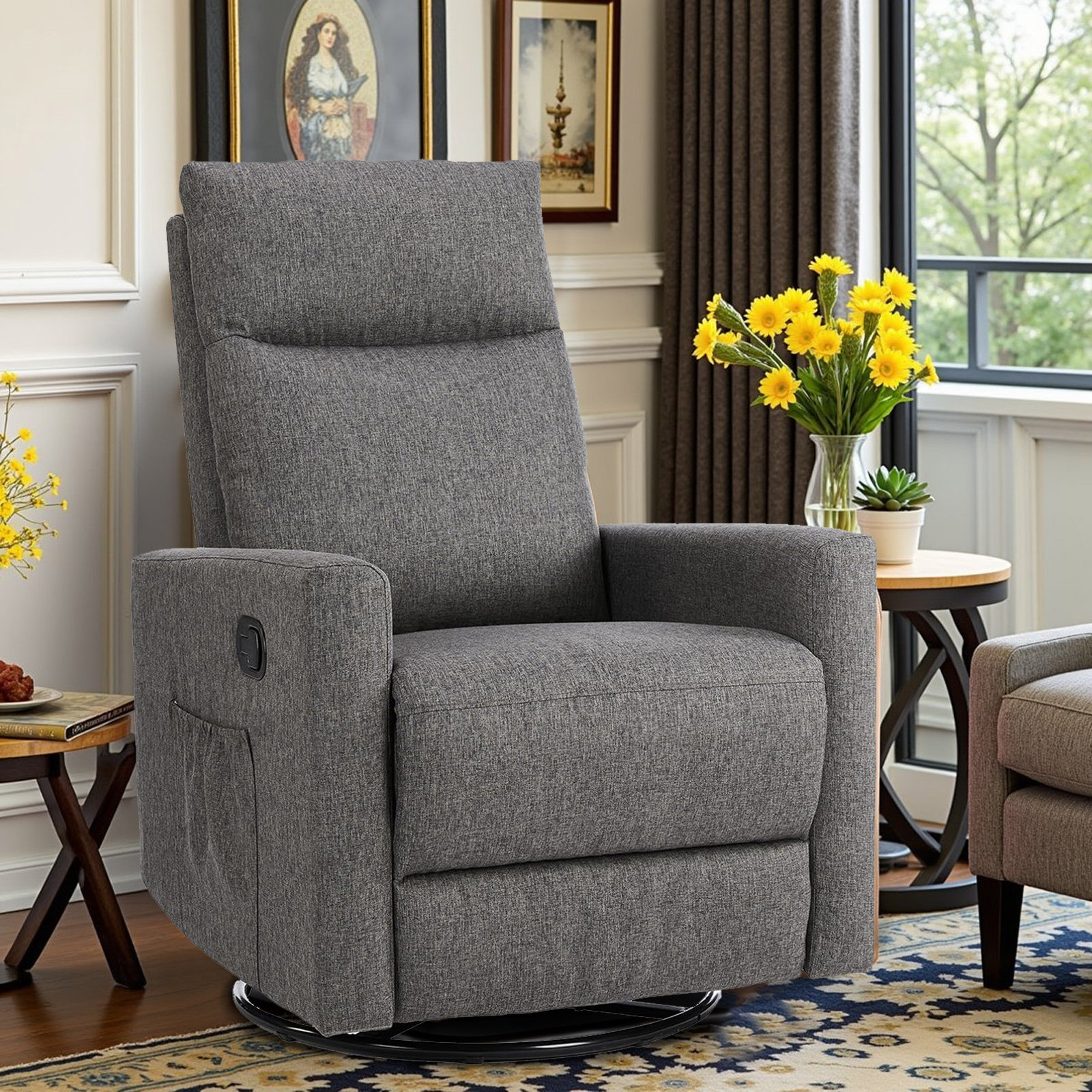 Ebern Designs Swivel Rocker Recliner Chair, Glider Rocker Recliner ...